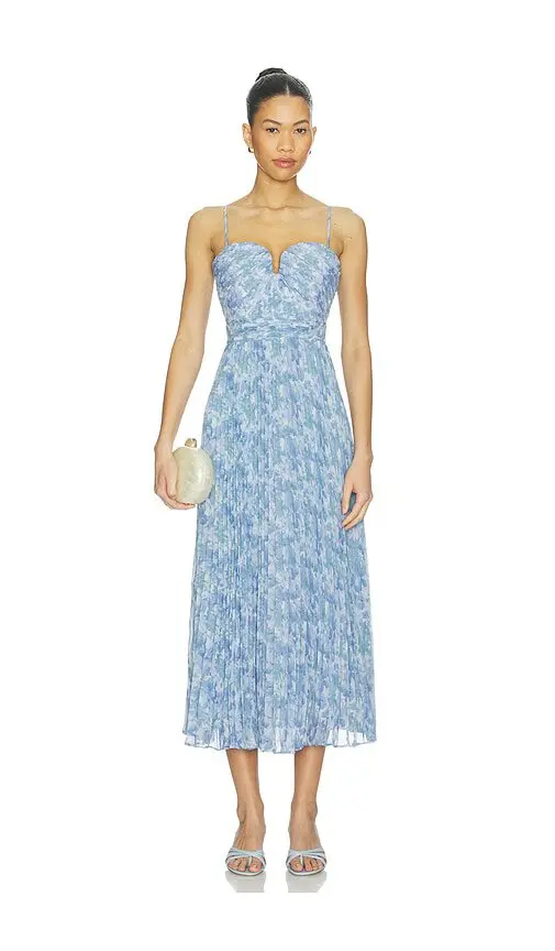 Astr The Label Bayley Pleated Crepe Dress
