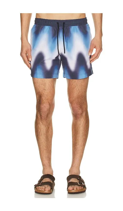 Commas Gradient Wave Classic Swim Short - Blue