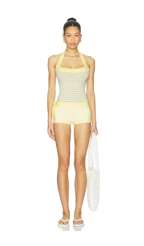 Frankies Bikinis Quinn Cloud Knit Halter Top