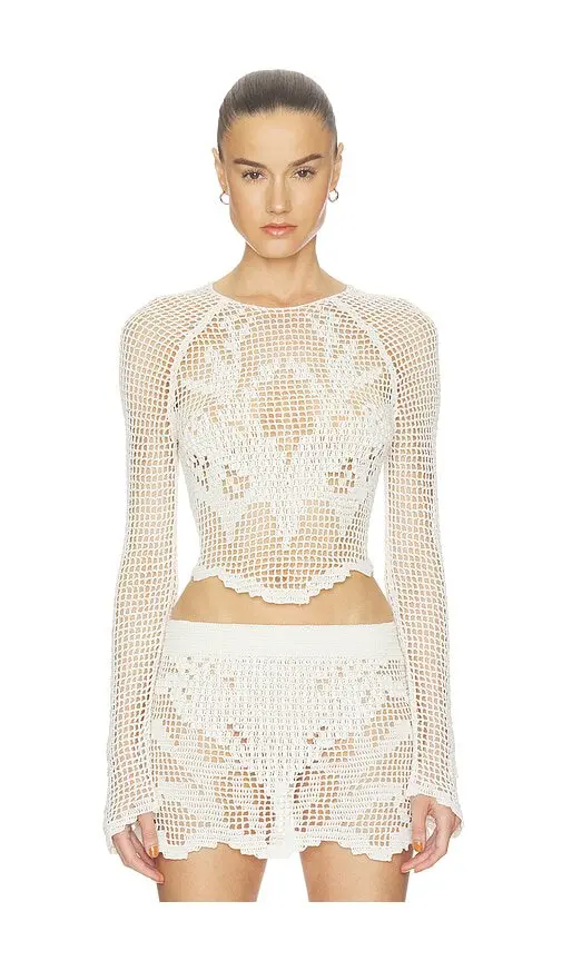 HAELO Crochet Long Sleeve Top