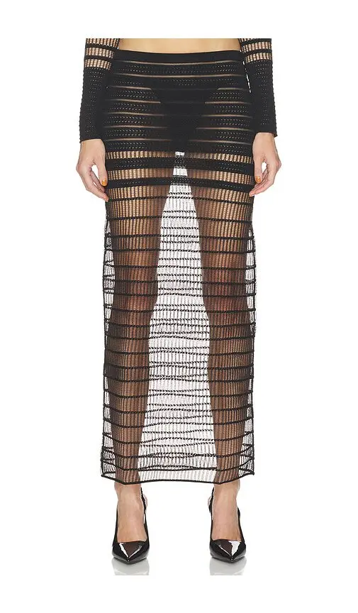 HAELO Veiled Maxi Skirt - Black