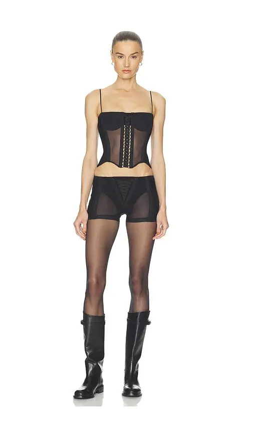 HAELO Layered Lace Up Corset Top