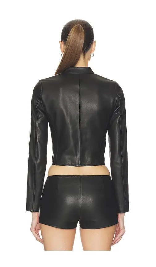HAELO Moto-inspired Leather Zip Up Jacket