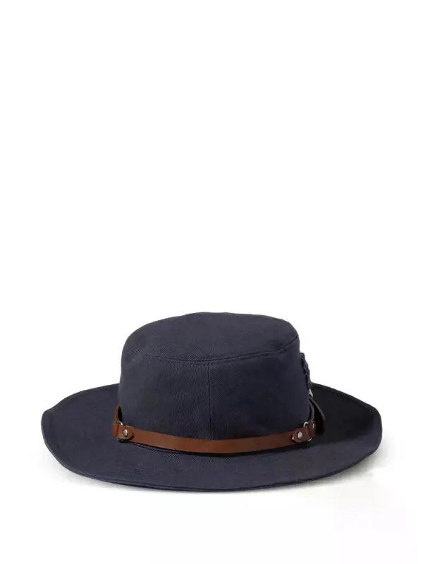 Miu Miu Drill Bucket Hat With Leather Strap - Grey