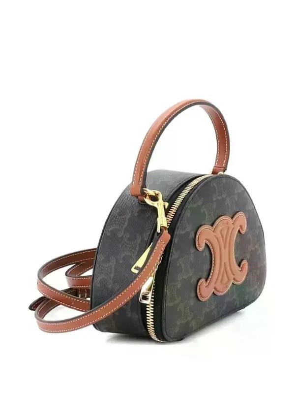 Celine Half Moon Case Triomphe Coated Canvas Pouch - Brown