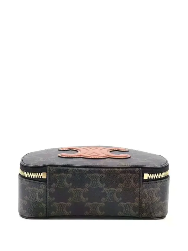 Celine Half Moon Case Triomphe Coated Canvas Pouch - Brown