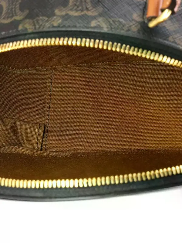 Celine Half Moon Case Triomphe Coated Canvas Pouch - Brown