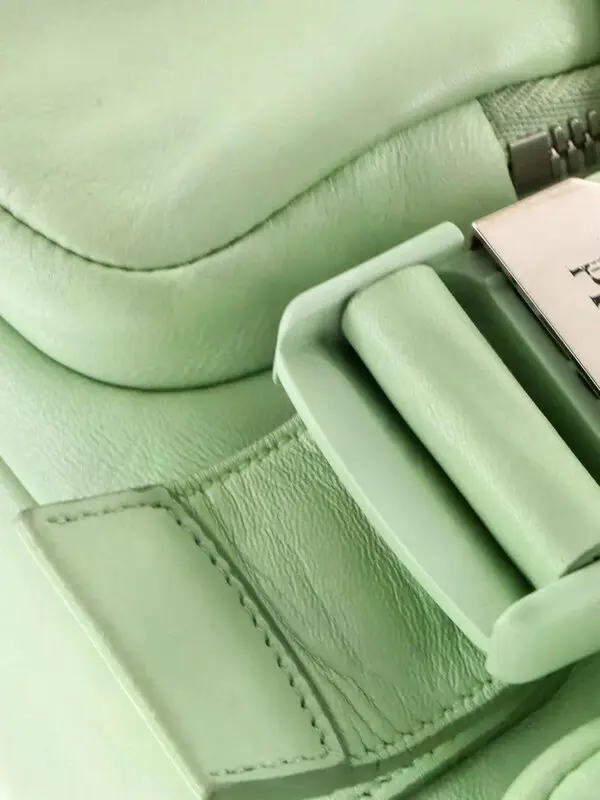 Prada Padded Buckle Nappa Leather Small Crossbody Bag - Green