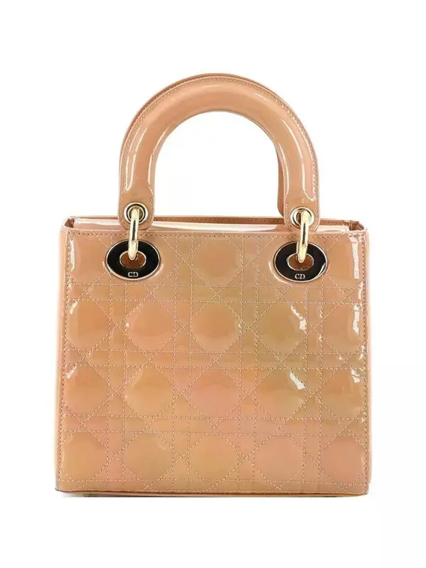 Dior Lady Small Satchel Cannage Quilt Patent - Neutrals