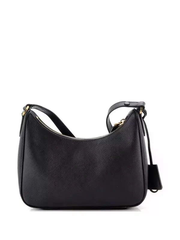 Prada Re-edition Hobo Saffiano Leather Mini Shoulder Bag - Black