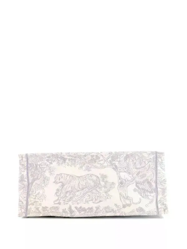 Dior Book Embroidered Canvas Large Tote - Grey