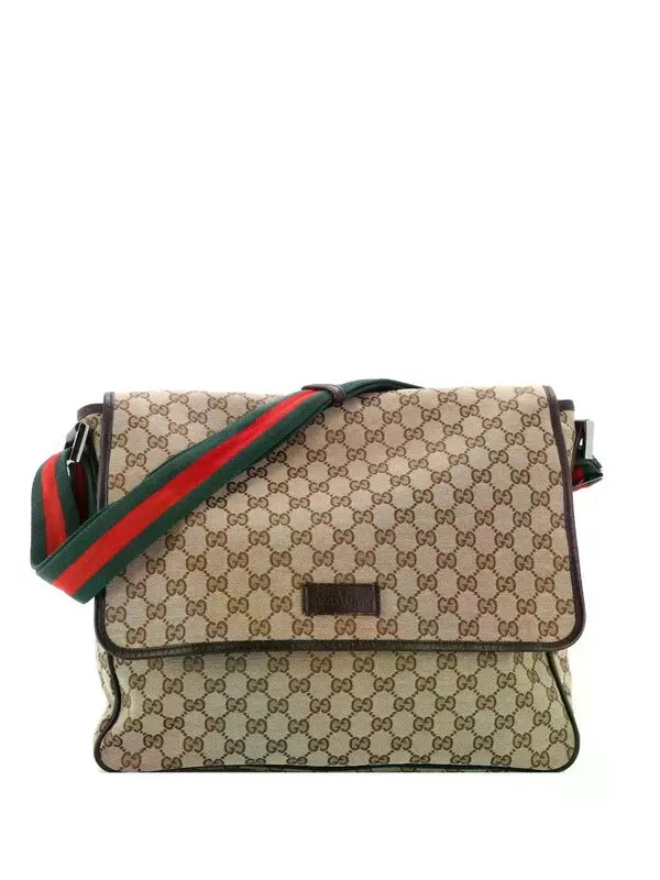 Gucci Gg Canvas Flap Messenger Bag
