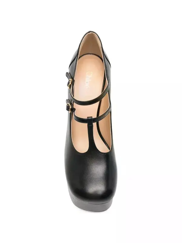 Chloé Leather Platform Pumps - Black