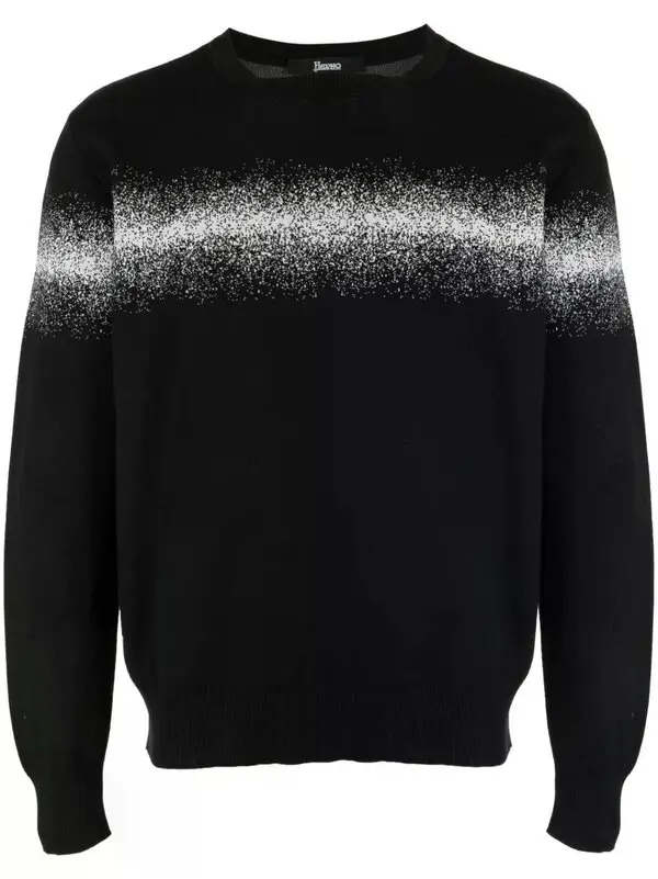 Herno Spray-paint Effect Knit Sweatshirt - Black