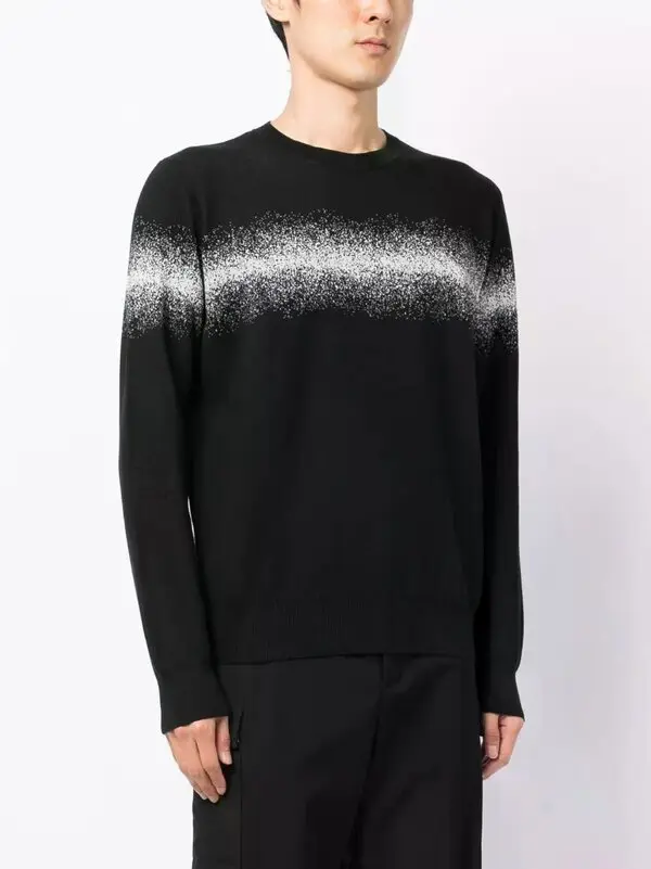 Herno Spray-paint Effect Knit Sweatshirt - Black