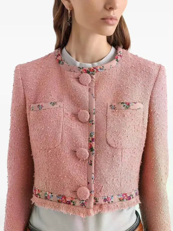 Dolce & Gabbana Floral-trim Jacket - Pink