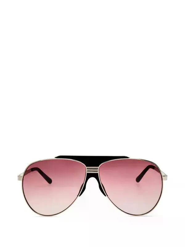 Linda Farrow Amelia Browline Sunglasses - Gold