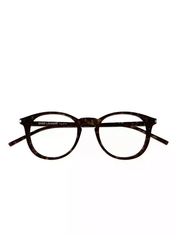 Saint Laurent Tortoiseshell Round-frame Glasses