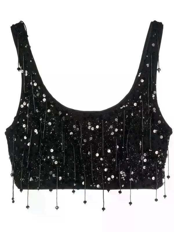 Simkhai Paillette-embellished Cropped Tank Top