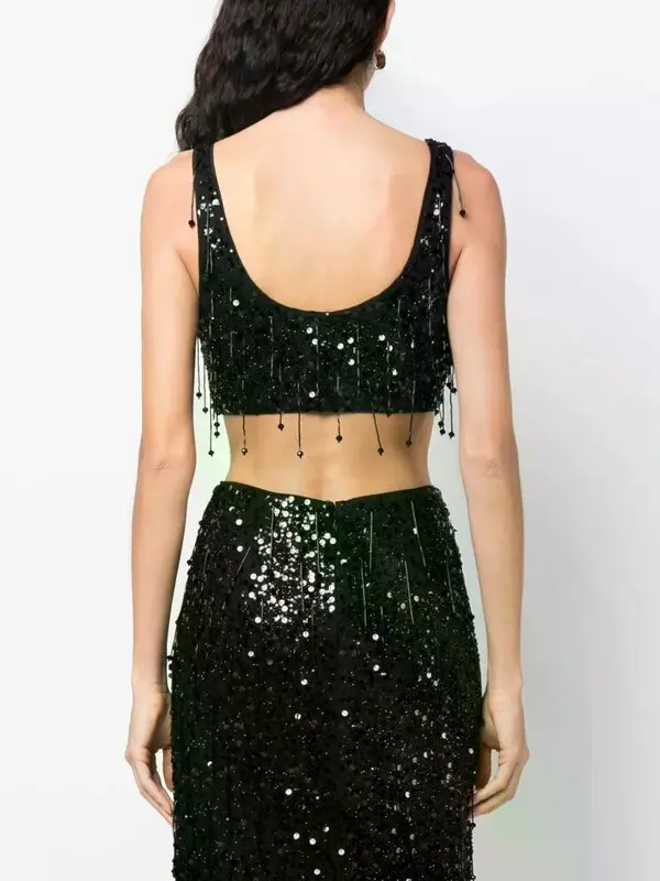 Simkhai Paillette-embellished Cropped Tank Top
