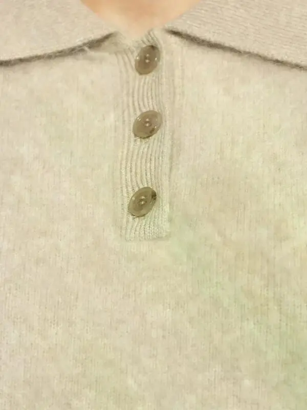LISA YANG Carolyn Buttoned Collared Polo Top