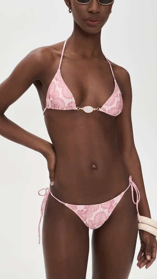 SHANI SHEMER Khloe Bikini Bottom - Pink Shell Print