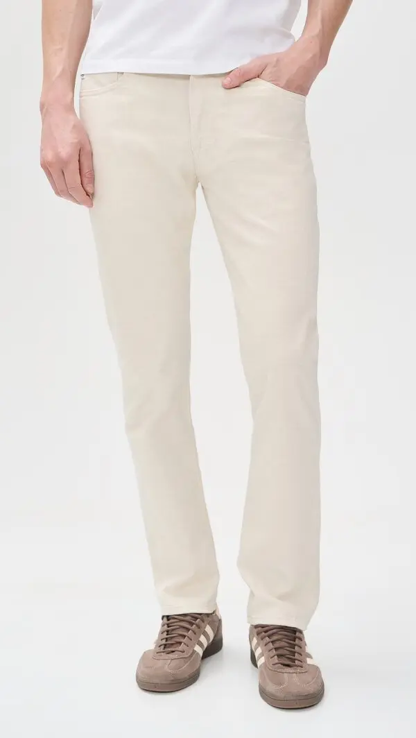 Ag Everett Slim Straight Linen-blend Pants - Natural