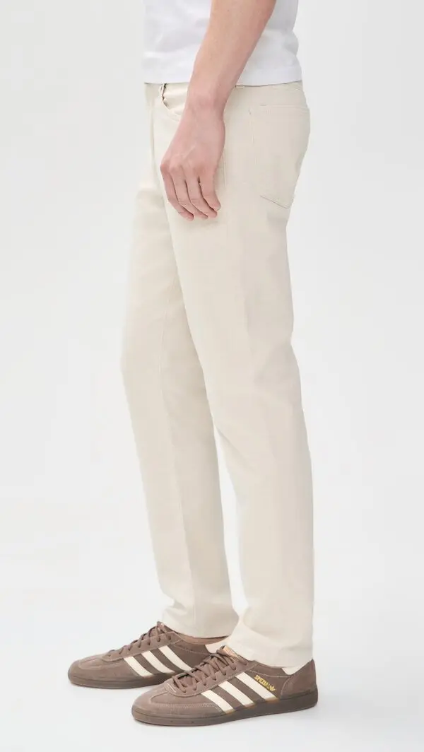 Ag Everett Slim Straight Linen-blend Pants - Natural