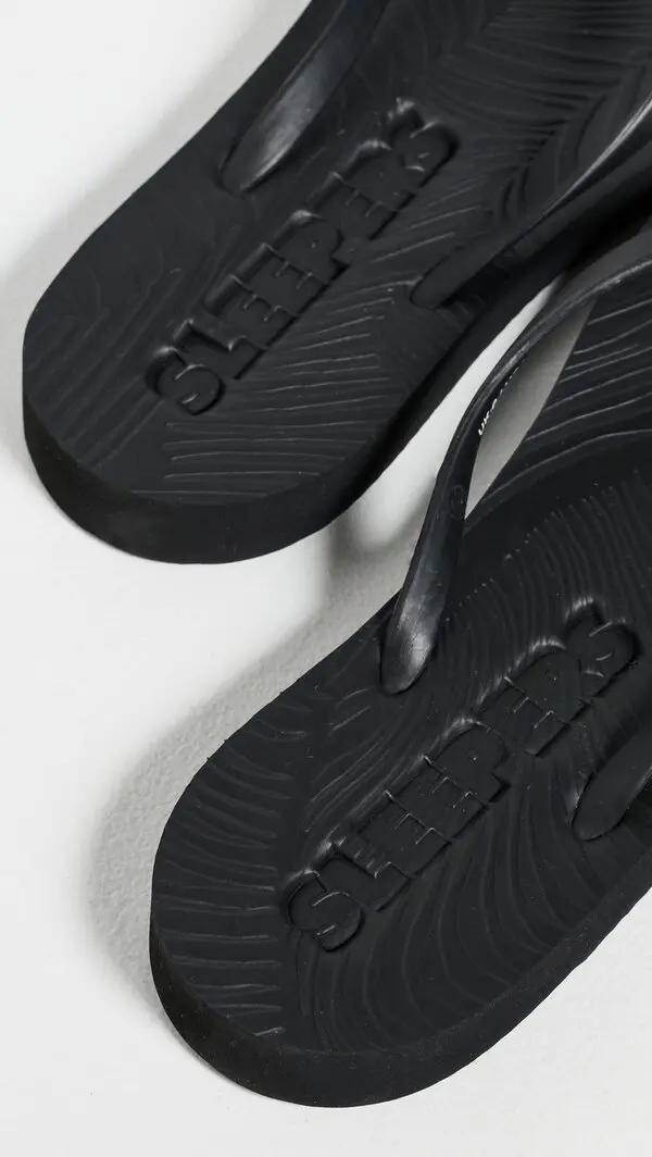 VELOUR Tapered Flip Flops - Black