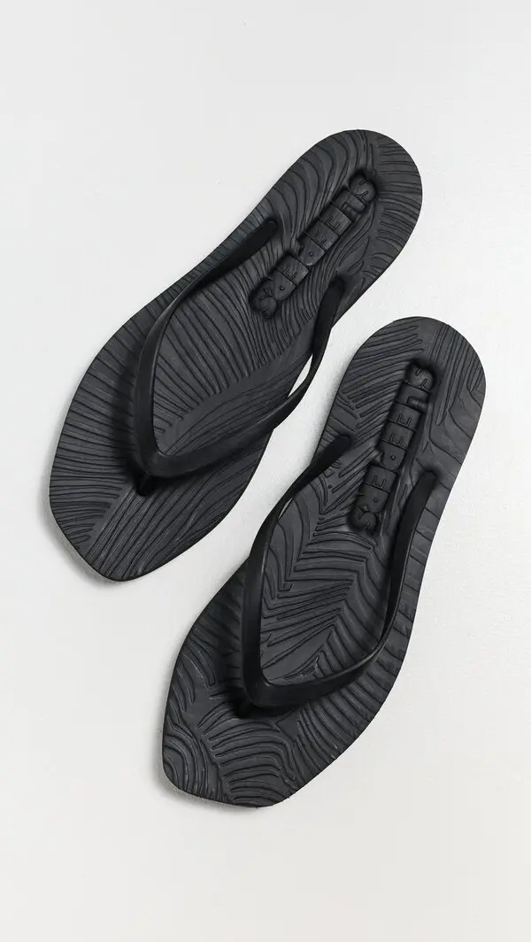 VELOUR Tapered Flip Flops - Black