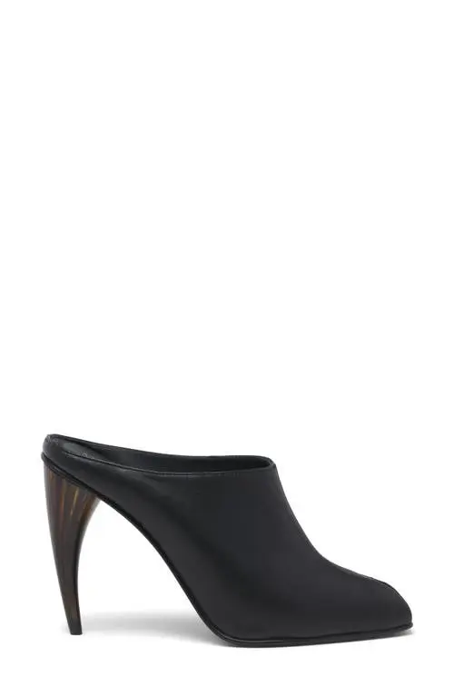 Alexander McQueen Horn-shaped Heel Peep-toe Mules - Black