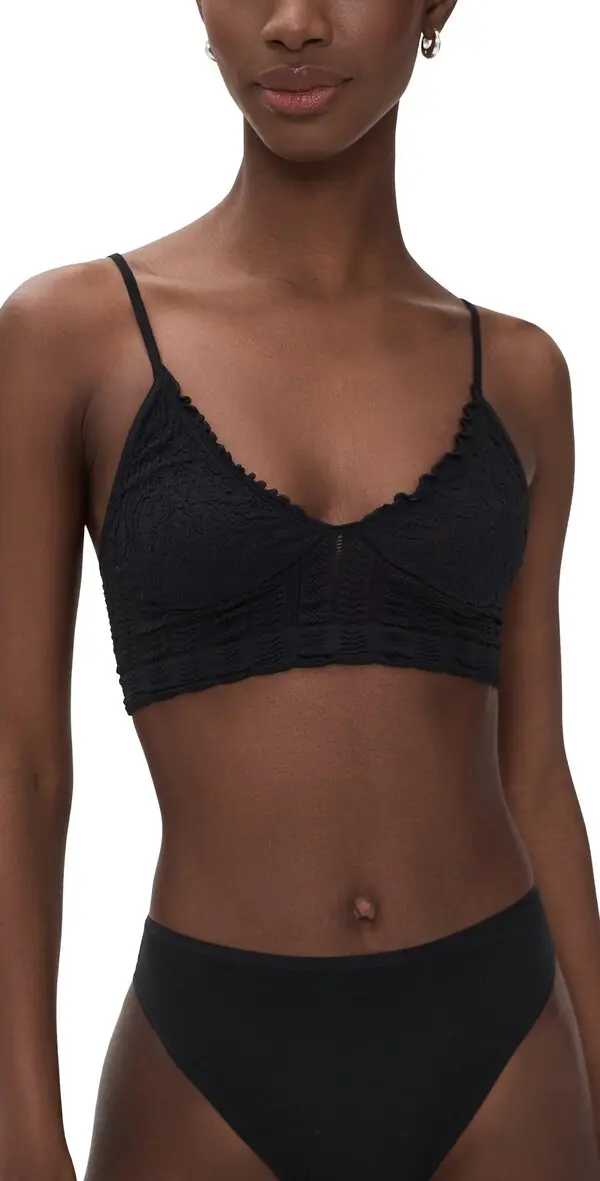 Free People Heirloom Seamless Bralette - Black