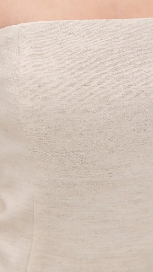 Good American Linen Blend Strapless Top