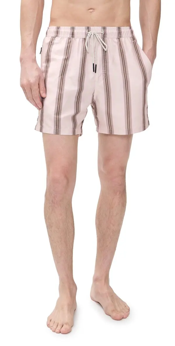 Oas Gelato Stripe Swim Shorts - Light Pink