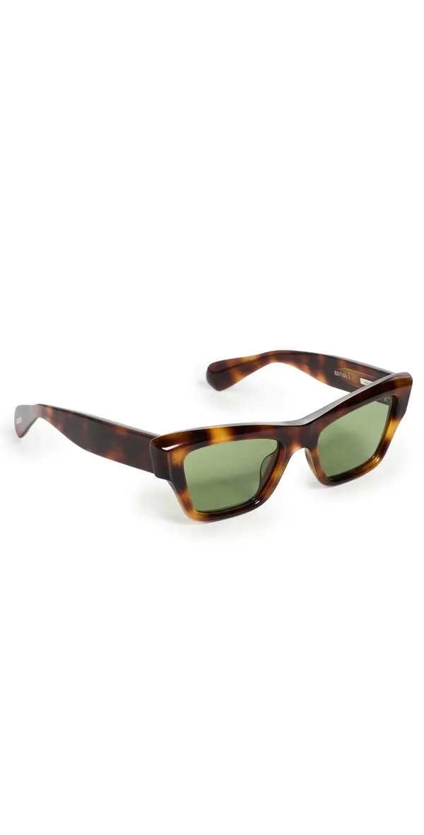 Oliver Spencer X Jil Sander Edition 3 Sunglasses - Dark Mahogany/green