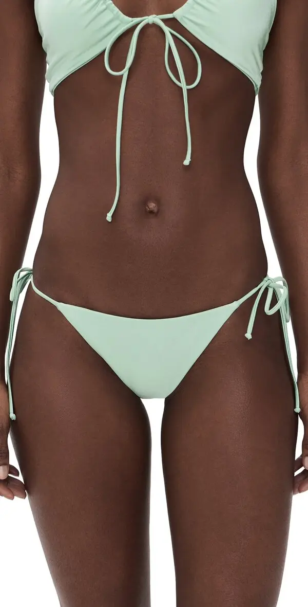 Jade Swim Ties Bikini Bottoms - Seafoam Sheen