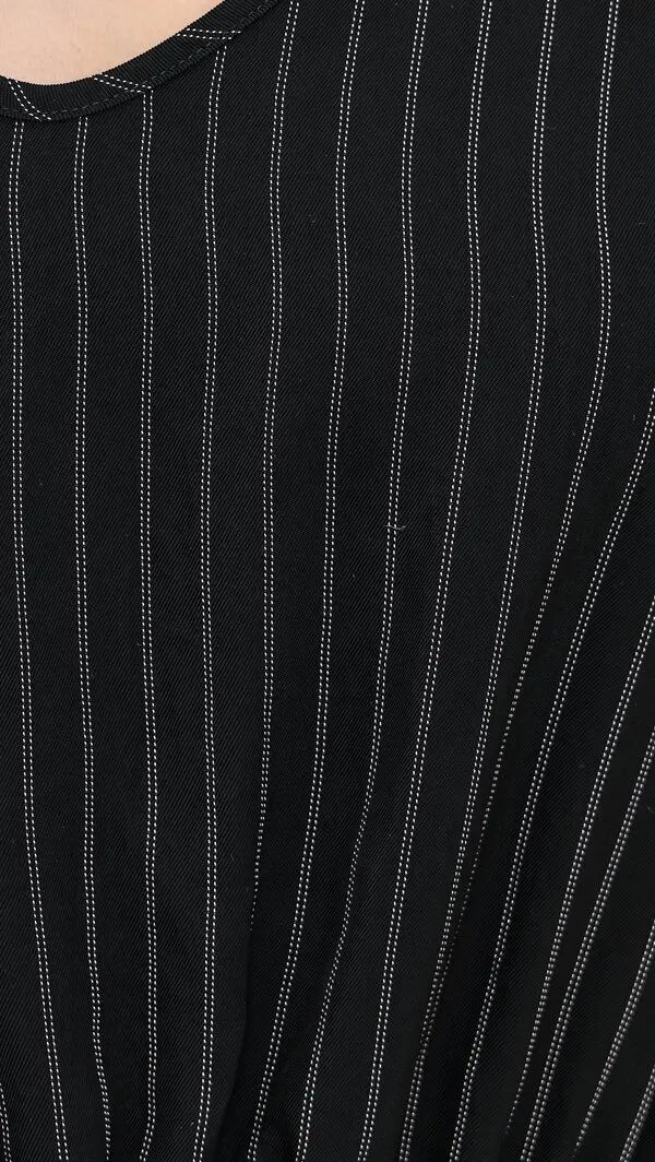 Theory Sleeveless Tie-detail Striped Tank Top - Black Multi