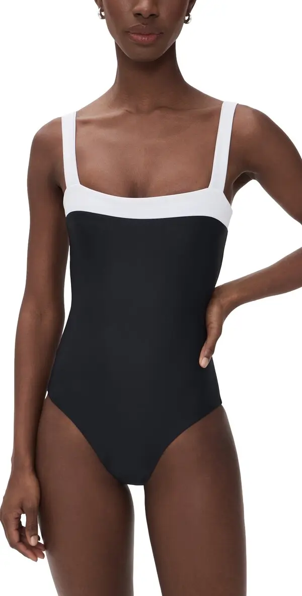 Jade Swim Coast One-piece - Black With White