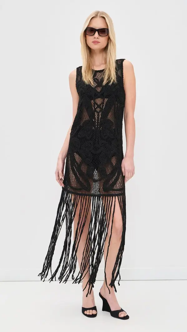 THE GARMENT Kim Fringed Crochet Dress
