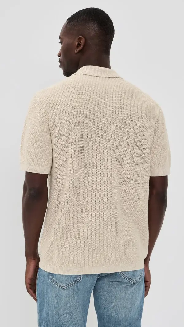 Onia Silk Linen Camp Shirt - Melange Taupe