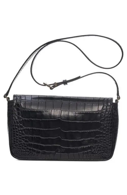 TOM FORD Small Aube Croc-embossed Leather Shoulder Bag - Black