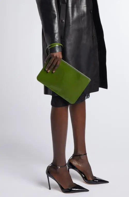 TOM FORD Patent Leather Wristlet - Chive