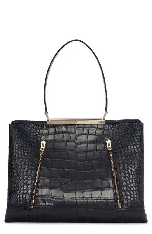 TOM FORD Patrick Croc-embossed Shoulder Bag - Black