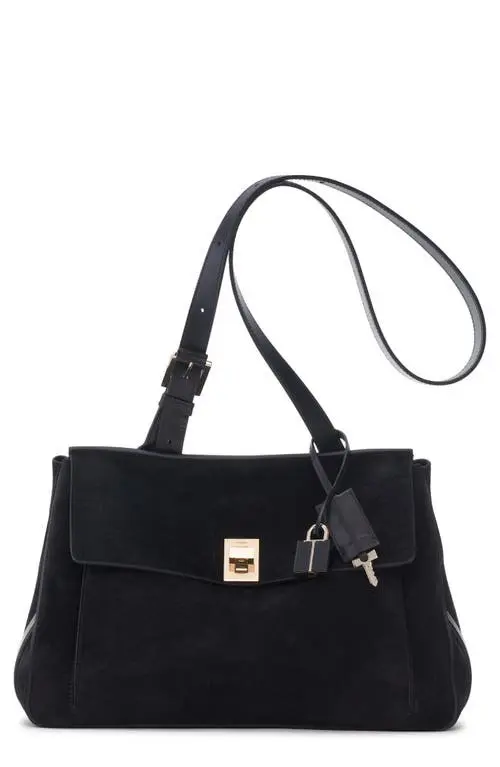 TOM FORD Medium Suede Besace Shoulder Bag - Black