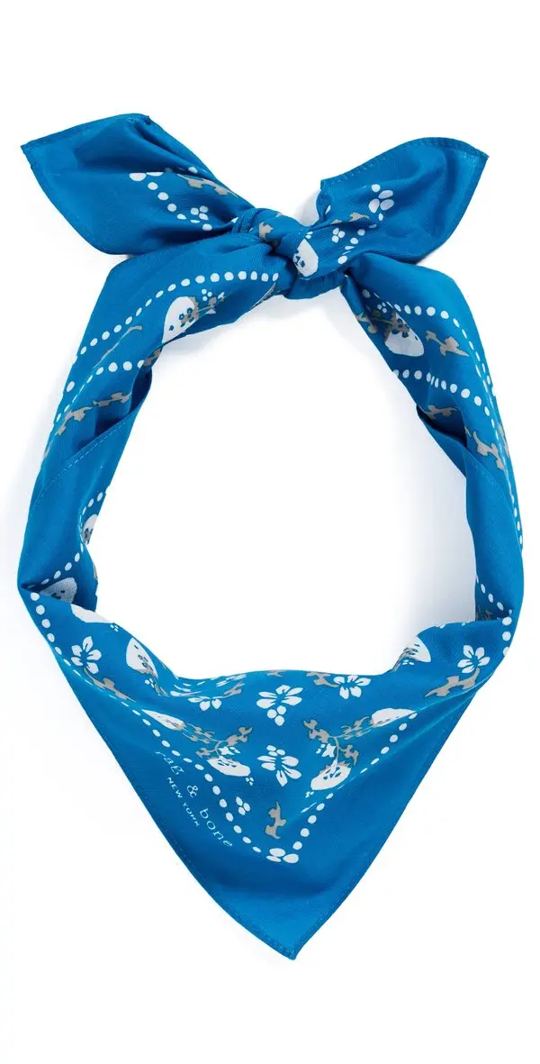Rag & Bone Floral Western Bandana - Blue Floral