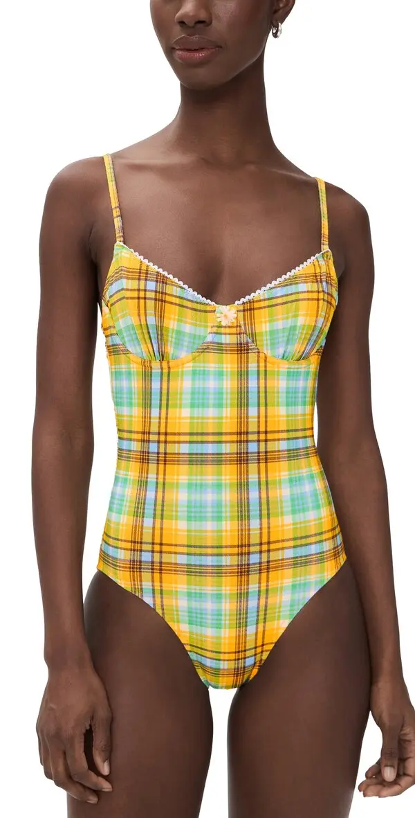 Solid & Striped The Taylor Piece Swimsuit - Multi Plaid