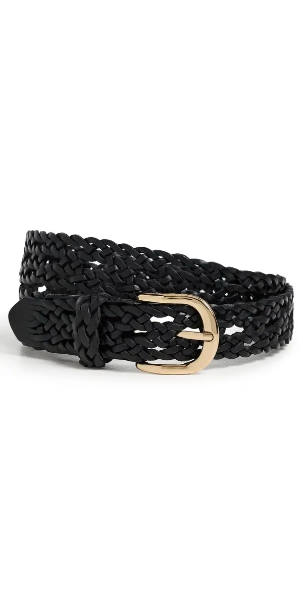 Madewell Wide Woven Leather Belt - True Black