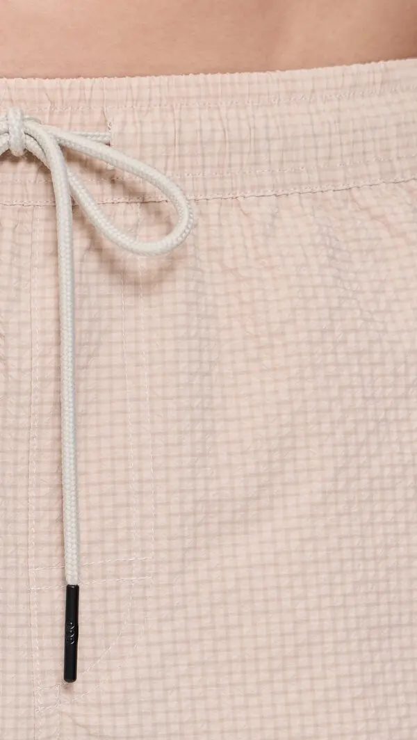 Oas Calo Check Seersucker Swim Shorts - Beige