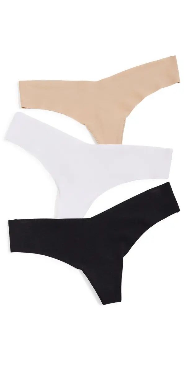 Commando Cotton Thong Panties 3 Pack - Multi