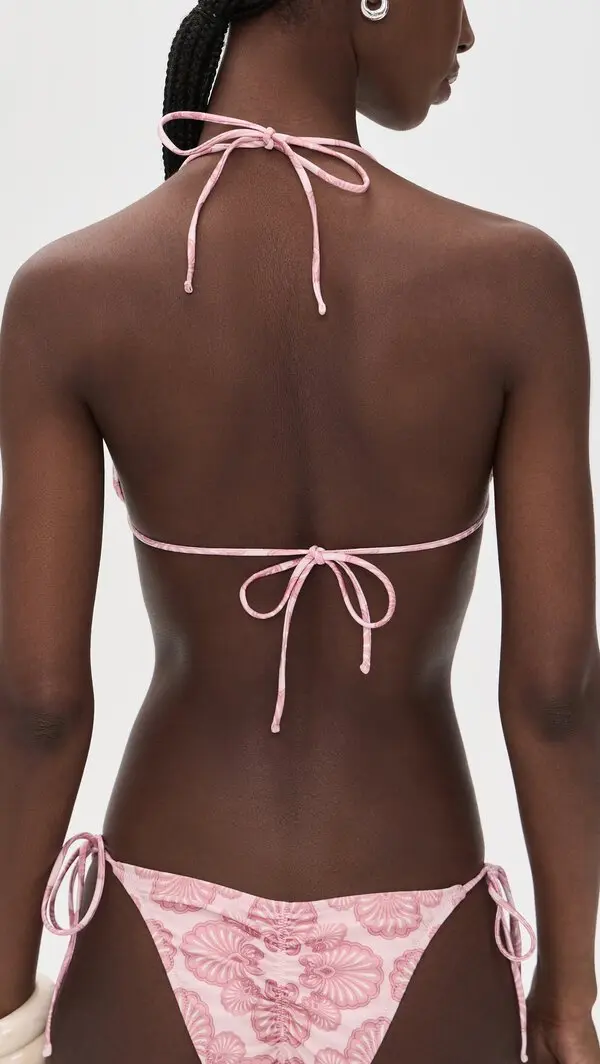 SHANI SHEMER Elysia Bikini Top - Pink Shell Print
